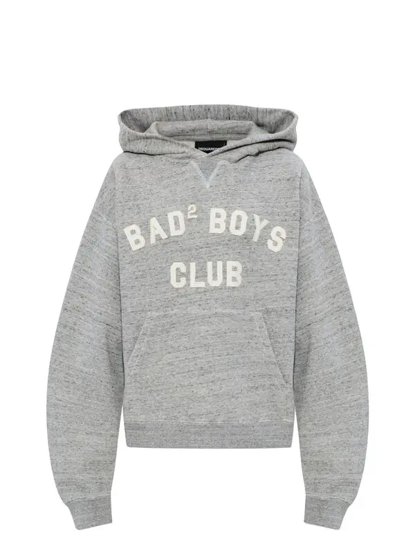 Dsquared2 Hooded Sweatshirt With Embroidered Detail - Grey