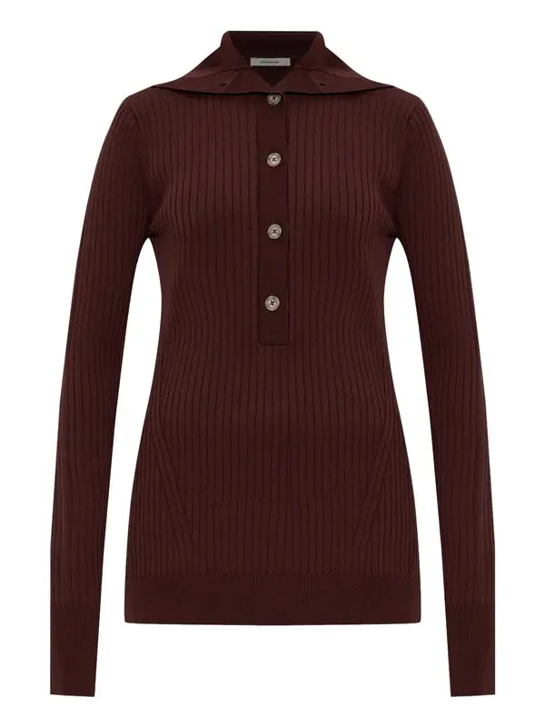 ENTIRE STUDIOS Ribbed Knit Top - Brown