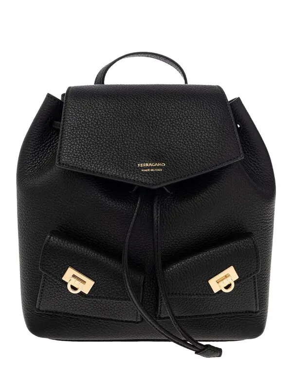 FERRAGAMO Leather Backpack - Black