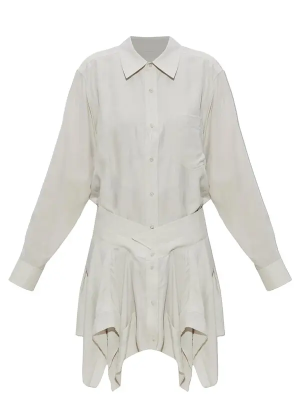 Alexander Wang Silk Shirt Dress - Cream