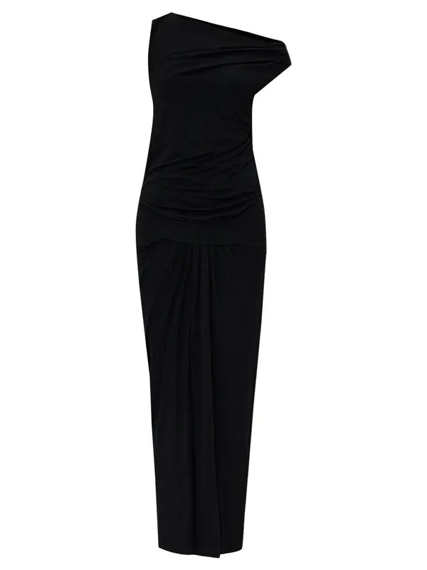 ENTIRE STUDIOS Draped One Shoulder Dress - Black