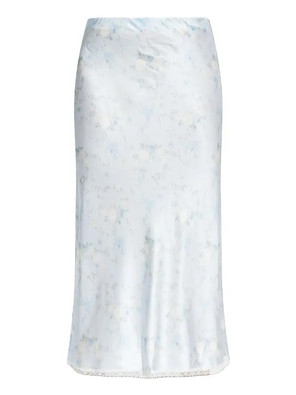 LoveShackFancy Silk ‘kalo’ Skirt - Blue