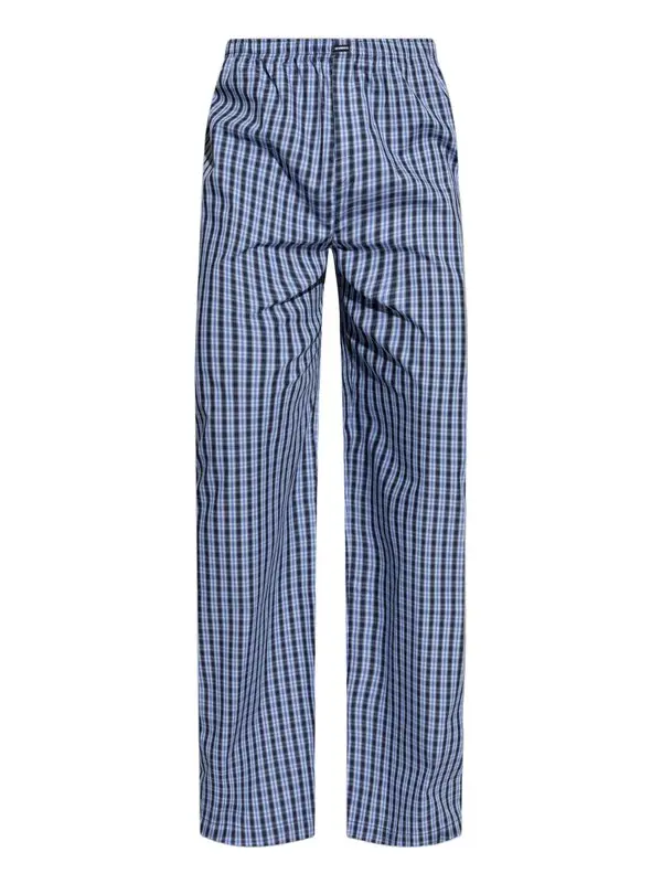 Vetements Plaid Wide-leg Trousers - Blue