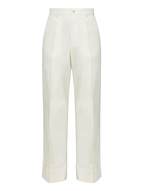 Bally Wide-leg Cotton Trousers - Cream