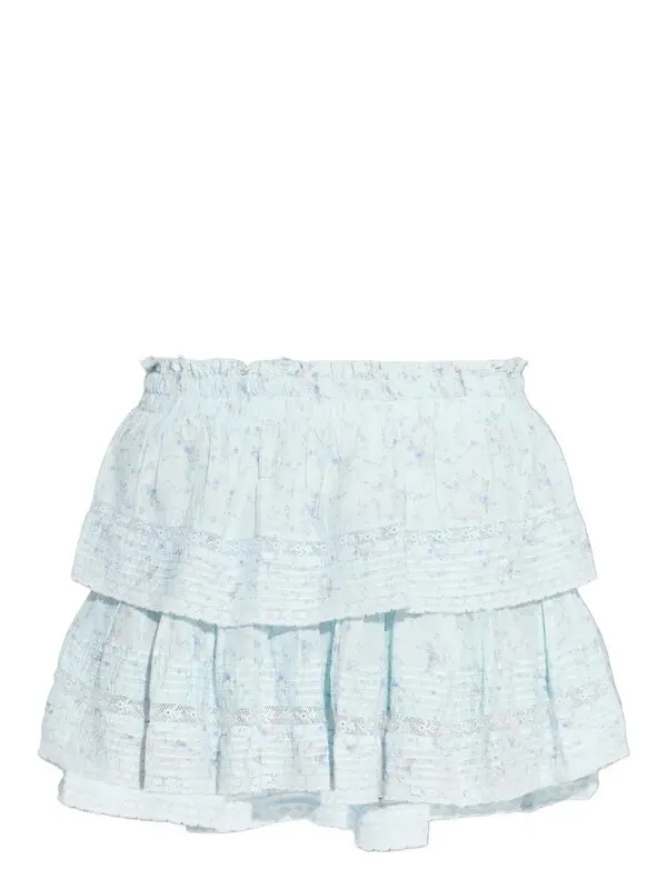 LoveShackFancy Ruffle Mini Skirt - Blue