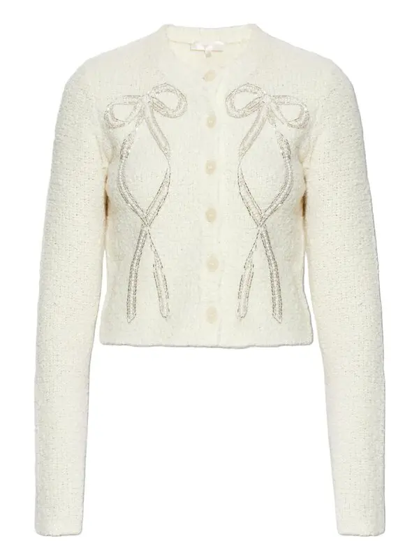 LoveShackFancy Leocadia Cardigan - Cream