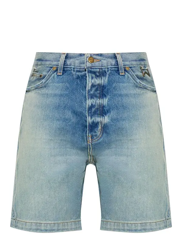 Rhude Vintage-effect Denim Shorts - Blue