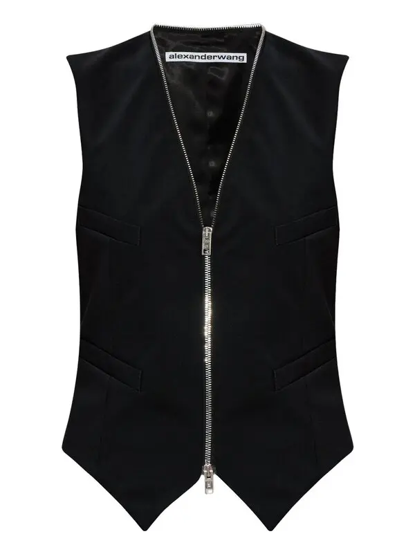 Alexander Wang Mixed Fabric Vest - Black