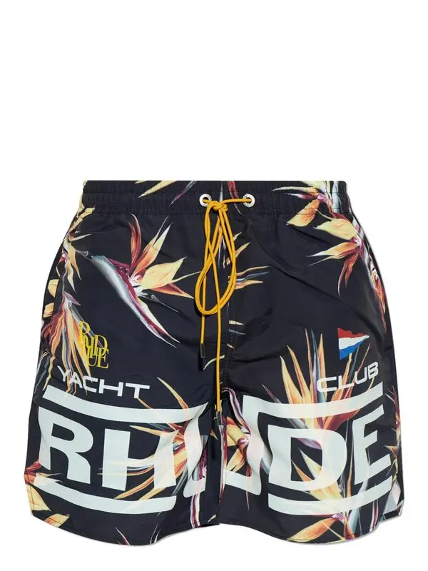 Rhude Printed Swim Shorts - Black