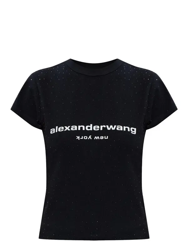 Alexander Wang T-shirt With Printed Logo - Black