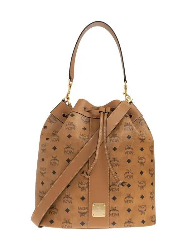 Mcm Monogram Bucket Bag - Brown