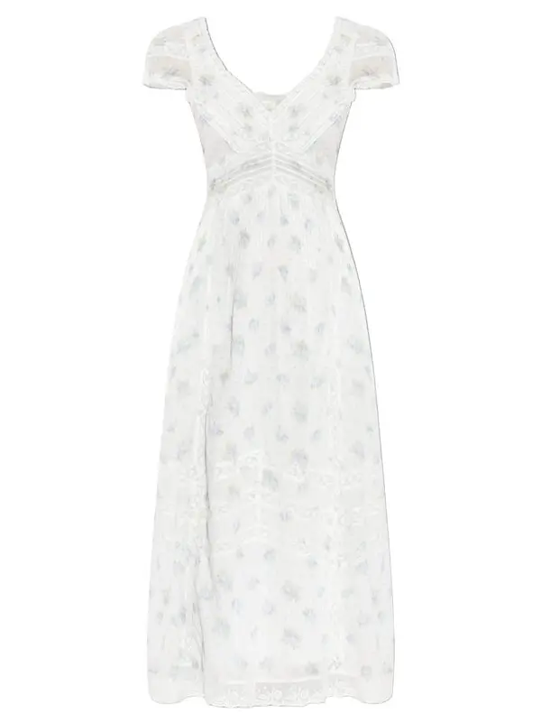 LoveShackFancy Suvi Midi Dress - White