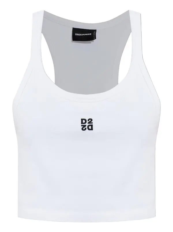 Dsquared2 Sleeveless Crop Top - White