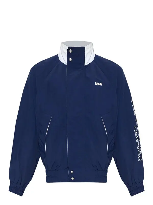 Rhude Jacket With Stand Collar - Navy Blue