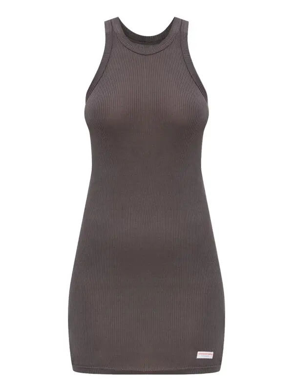 Alexander Wang Ribbed Sleeveless Slip Dress - Grey