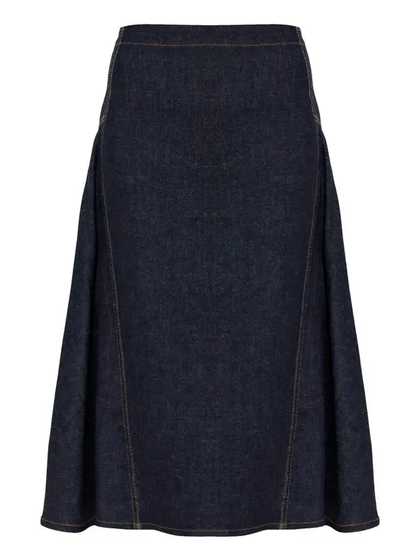 Jacquemus Lavoir Denim Midi Skirt - Navy Blue