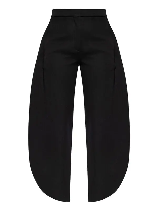 Alaïa Wide-leg Wool Trousers With Slits - Black