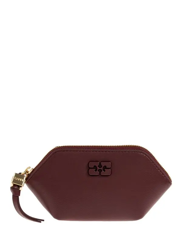 GANNI Eco Leather Pouch - Burgundy