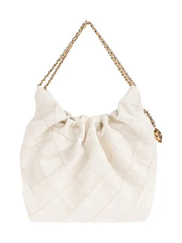 Tory Burch Fleming Mini Hobo Shoulder Bag - Cream