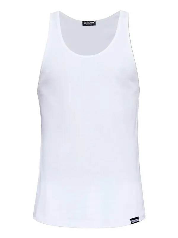 Dsquared2 Ribbed Lingerie-style Sleeveless Top - White