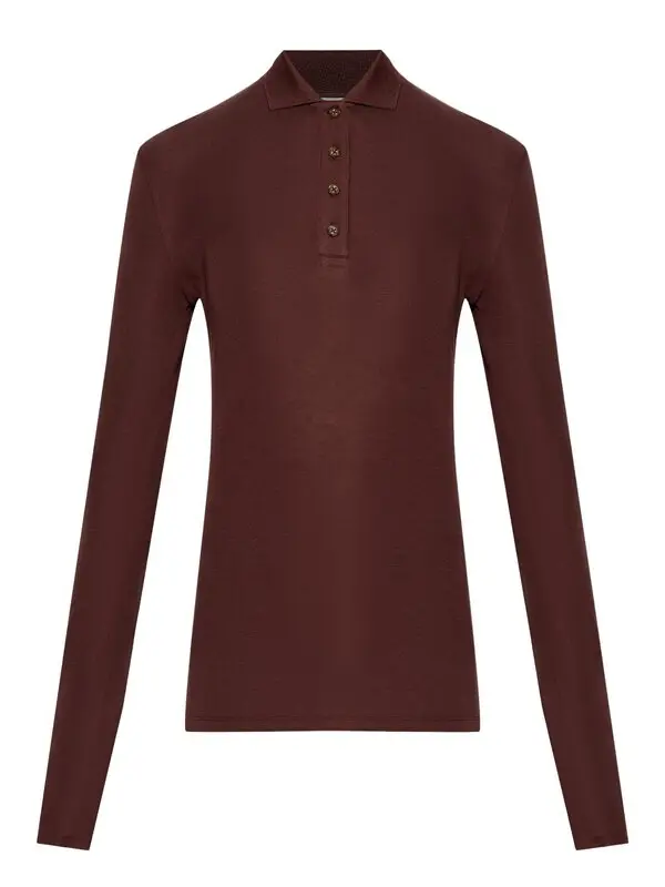 ENTIRE STUDIOS Long-sleeve Polo - Brown