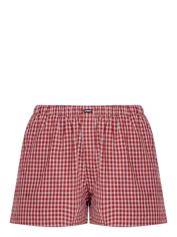 Vetements Plaid Pattern Shorts - Red