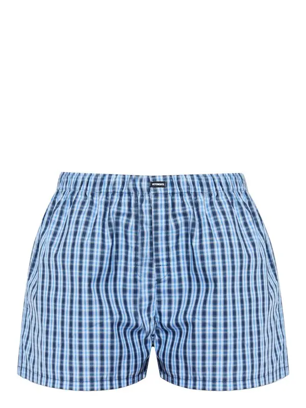 Vetements Plaid Pattern Shorts - Blue