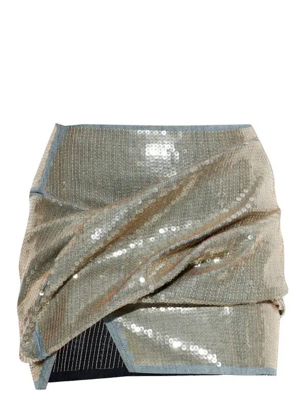 Rick Owens Asymmetrical Mini Skirt - Blue