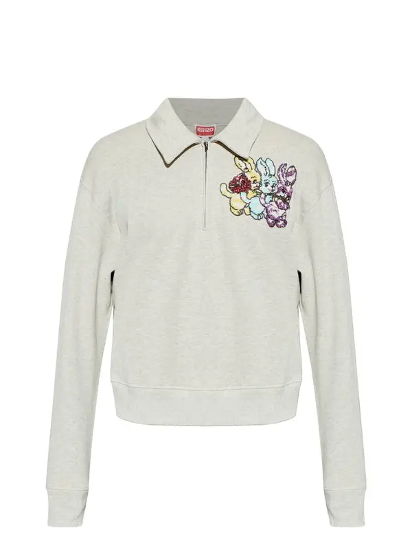 Kenzo Shimmering Appliqué Sweatshirt - Grey