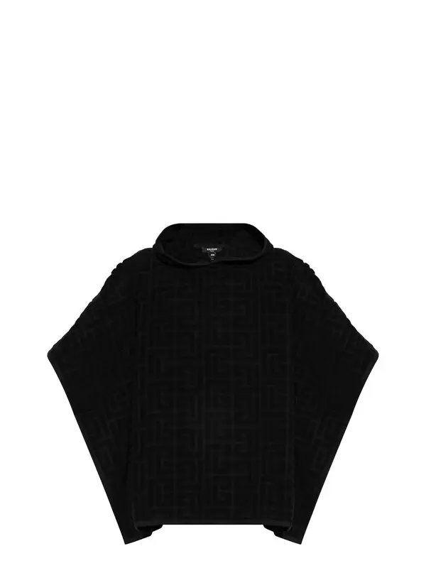 Balmain Cotton Poncho - Black