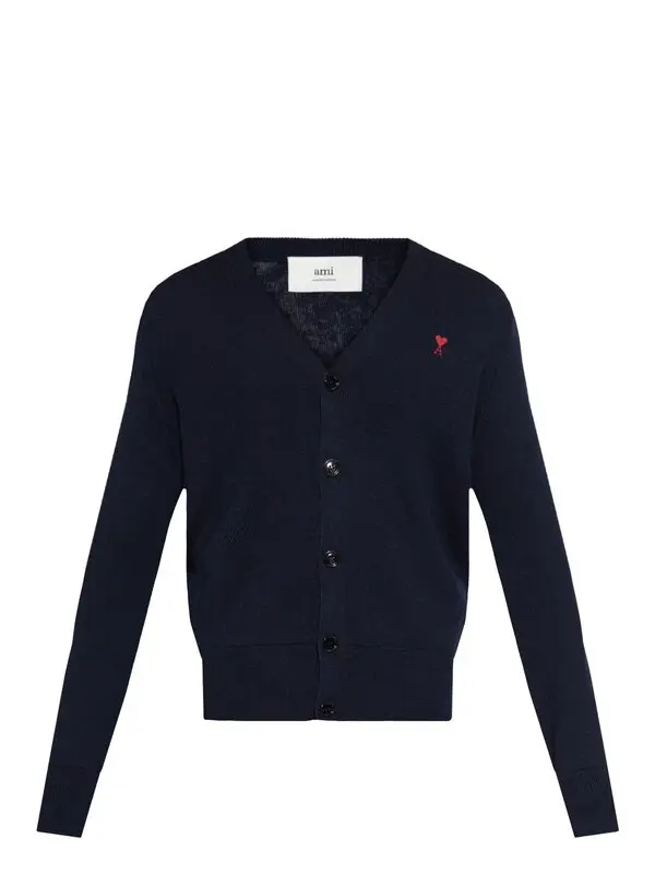 Ami Wool Cardigan - Navy Blue