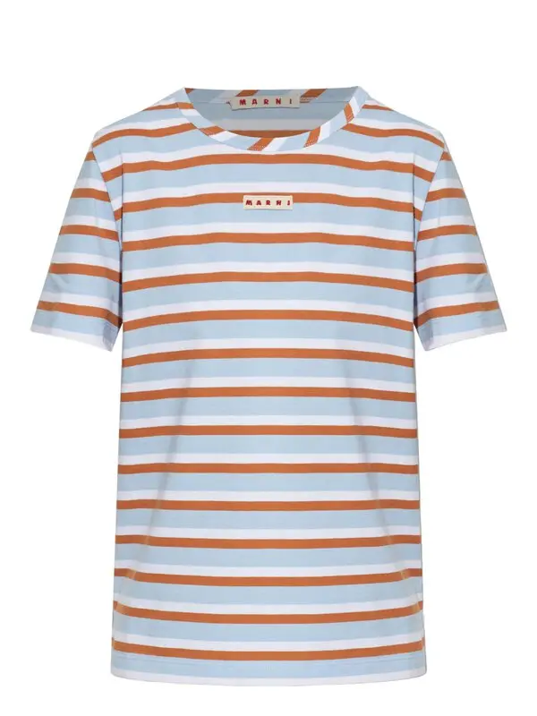 Marni Striped Pattern Regular Fit T-shirt - Blue