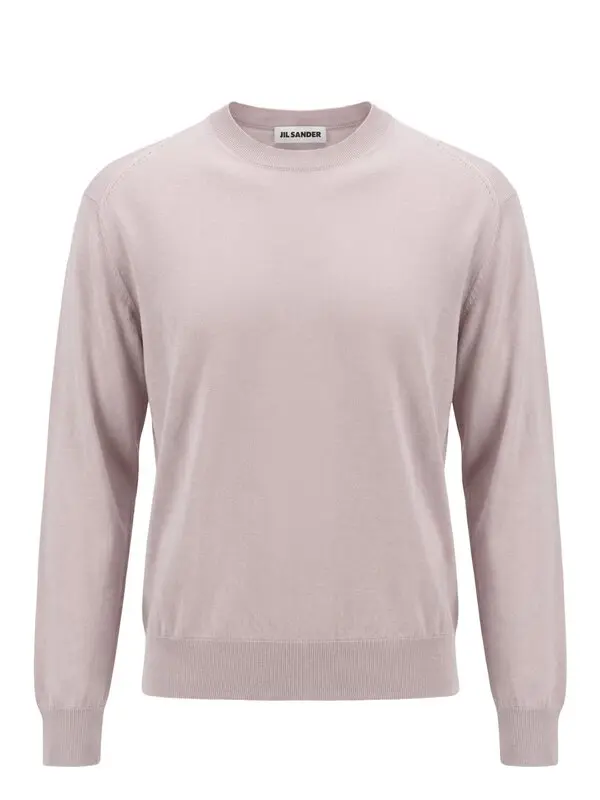 JIL SANDER Crew Neck Fine-knit Sweater - Pink