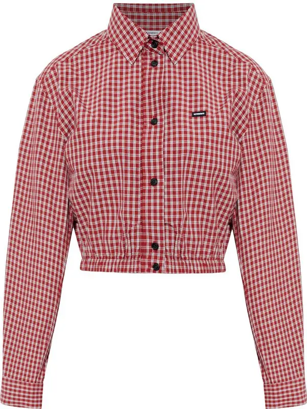 Vetements Check-patterned Cropped Shirt - Red