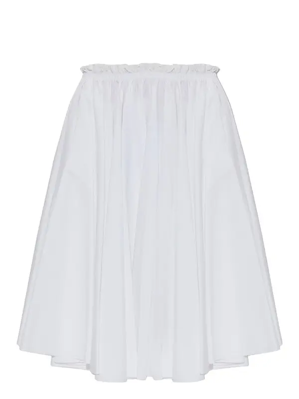 Ami Pleated Cotton Skirt - White