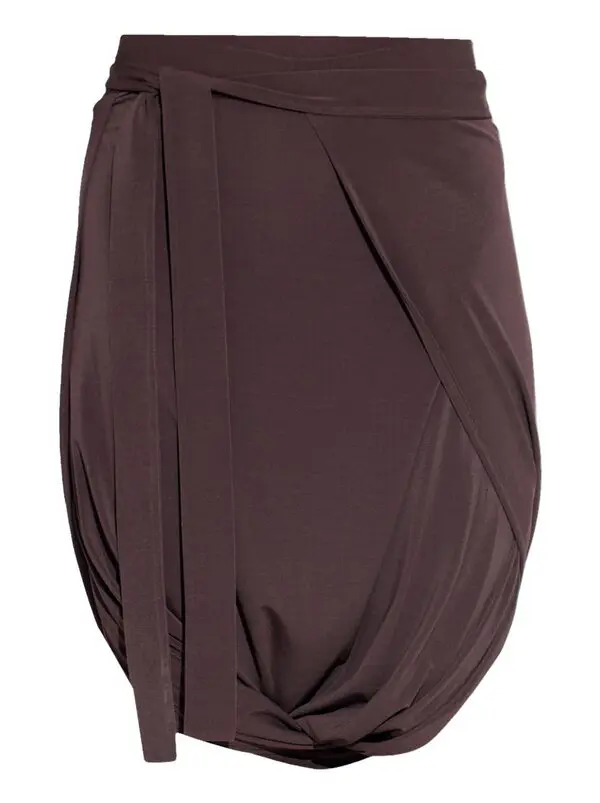 LEMAIRE Skirt With Decorative Draping - Brown