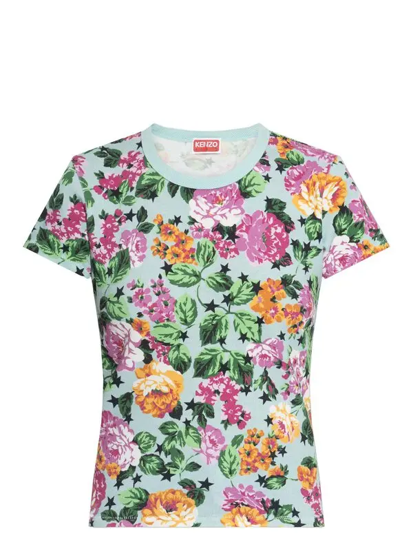 Kenzo Floral Motif T-shirt - Blue