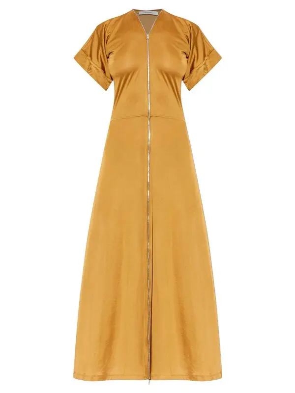 LEMAIRE Ankle-length Dress With Zipper - Brown