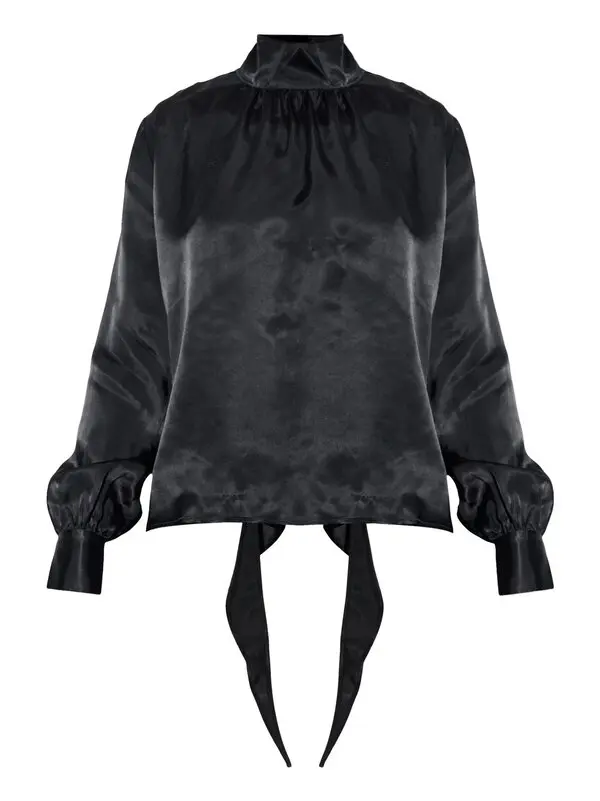 Vetements Satin Open-back Top - Black