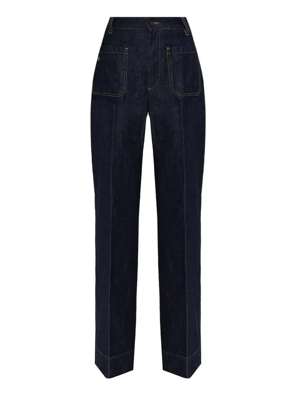 Victoria Beckham Flared-leg Jeans - Navy Blue