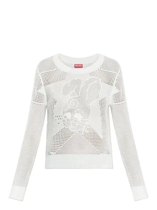 Kenzo Sweater With Decorative Knit - White