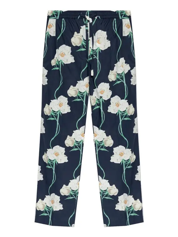 Kenzo Floral Motif Trousers - Navy Blue