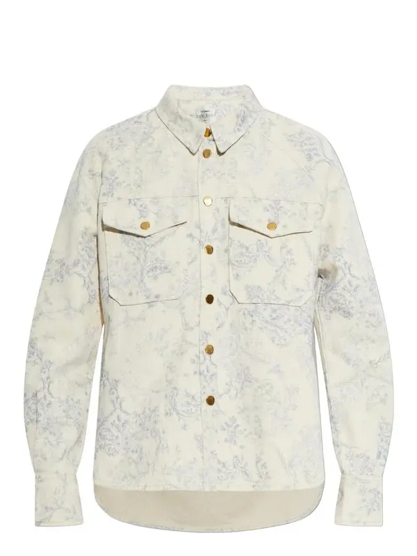 FORTE_FORTE Patterned Button-down Shirt - Cream
