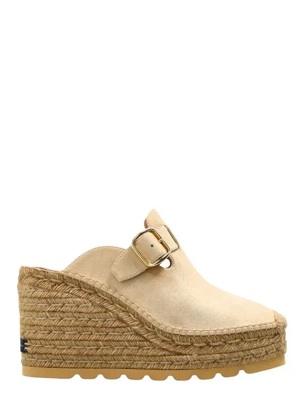 Stella McCartney Wedge-heeled Mule With Braided Detailing - Beige