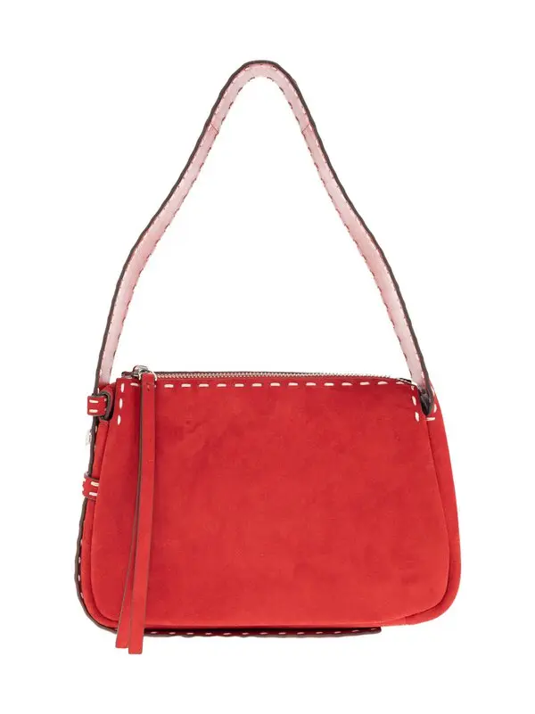 Tory Burch Romy Pick Stitch Small Shoulder Bag - Red