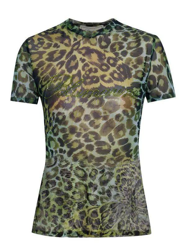 Blumarine Sequin Logo Top - Green