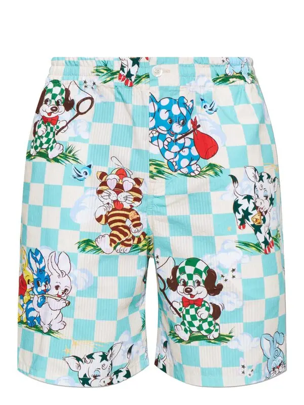Kenzo Printed Knee Length Shorts - Multicolour