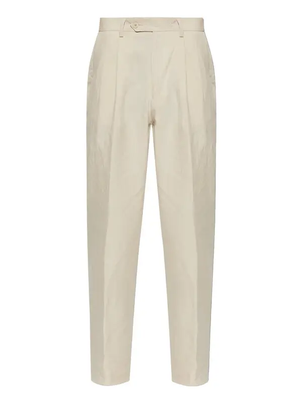 Eleventy Tapered Leg Pleated Trousers - Cream
