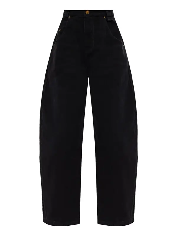 WILLY CHAVARRIA Loose Wide-leg Denim Jeans - Black