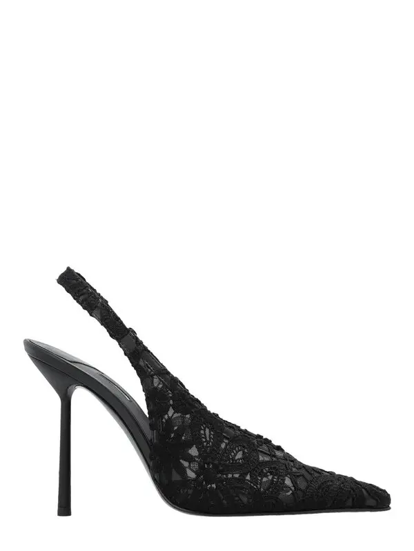 LE SILLA Lace Slingback High Heels - Black